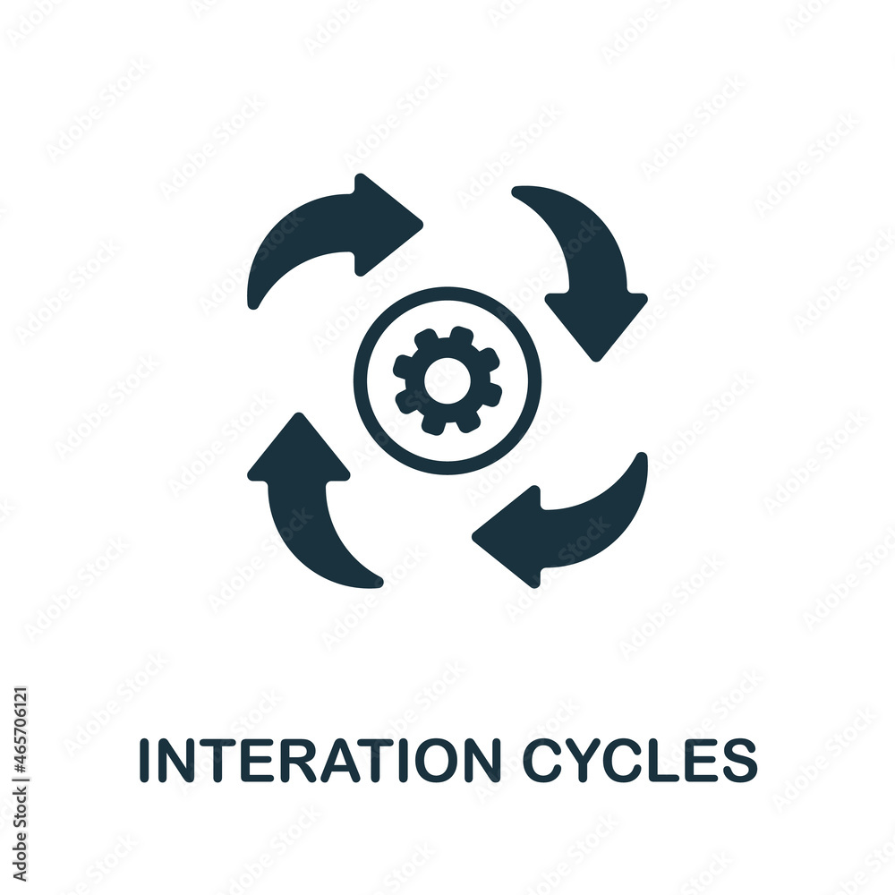 Interation Cycles icon. Monochrome sign from production management ...