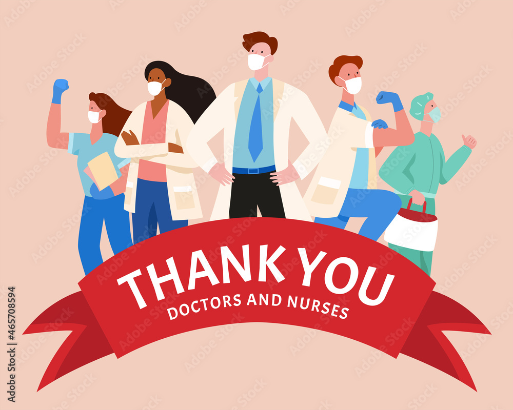 Thank you frontline workers Stock Vector | Adobe Stock