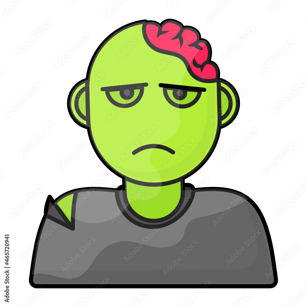 Wounded Zombie Stalking Concept, Half Dead Person Costume Vector Color ...