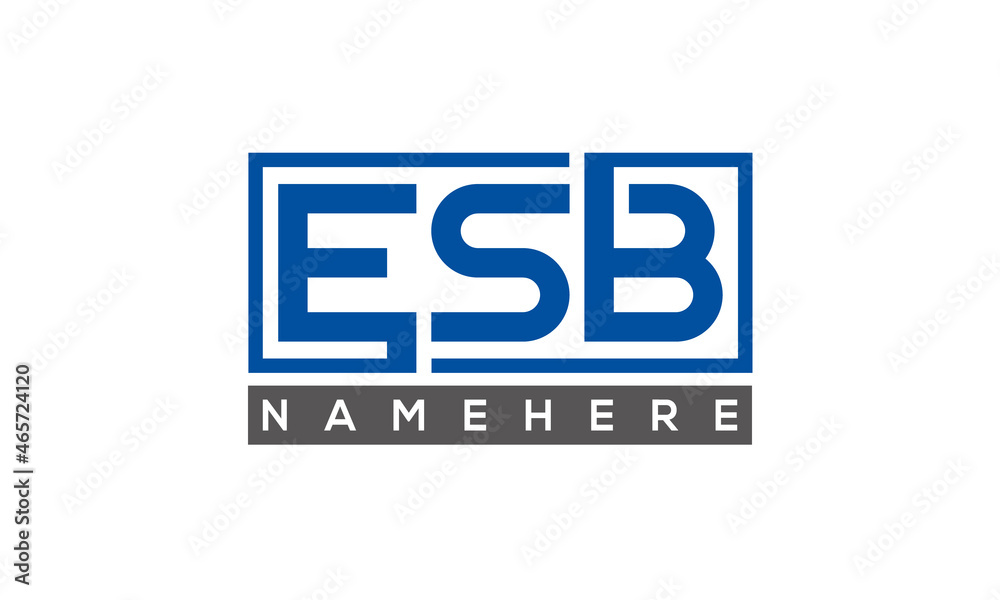 Vetor de ESB Letters Logo With Rectangle Logo Vector do Stock | Adobe Stock