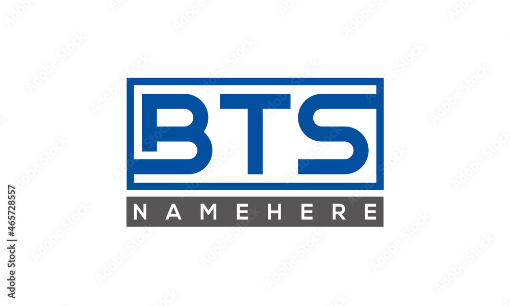 BTS Letters Logo With Rectangle Logo Vector Stock Vector | Adobe Stock