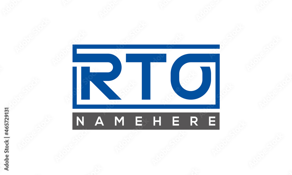 RTO Letters Logo With Rectangle Logo Vector Stock Vector | Adobe Stock