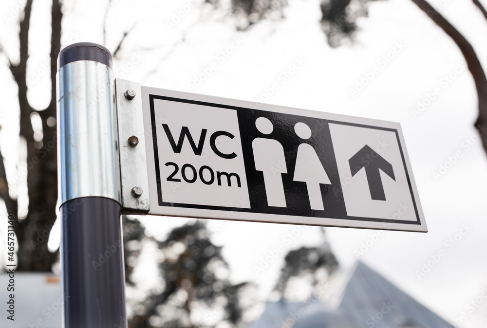 Toilets icon, Public restroom sign, Toilet sign and direction on white ...