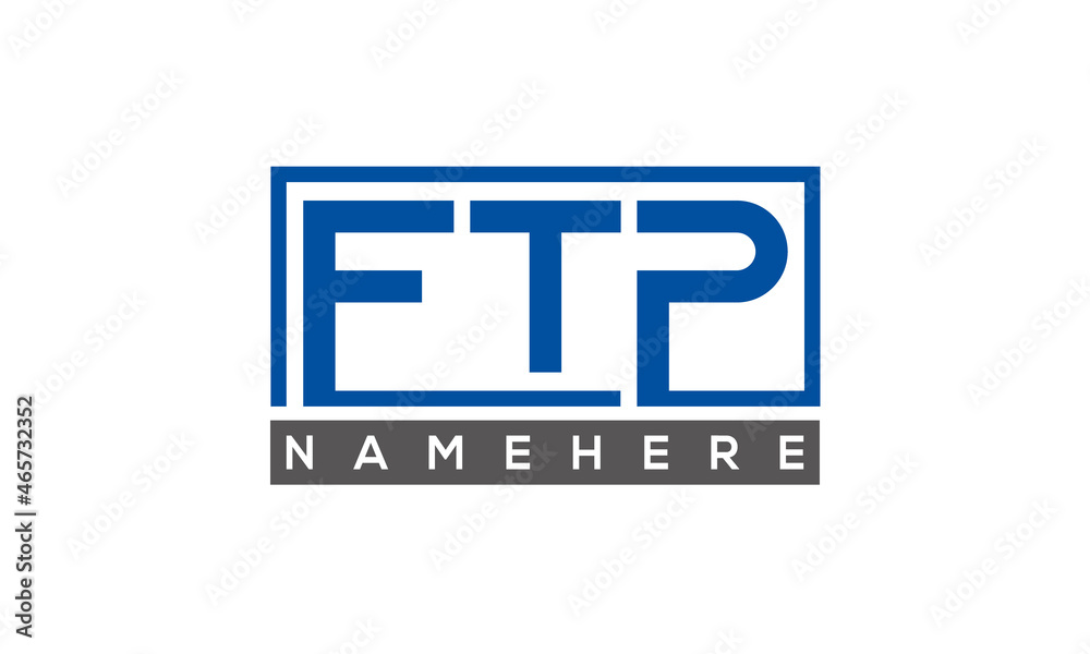 FTP Letters Logo With Rectangle Logo Vector Stock Vector | Adobe Stock