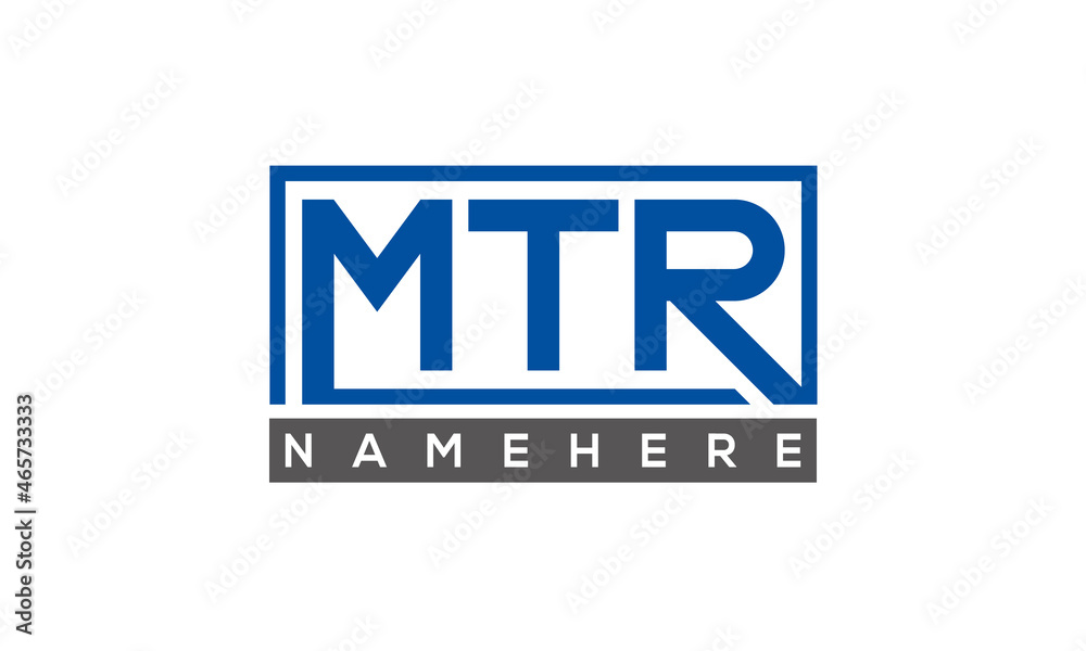 MTR Letters Logo With Rectangle Logo Vector Stock Vector | Adobe Stock