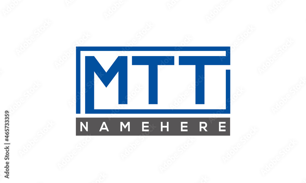 Vetor de MTT Letters Logo With Rectangle Logo Vector do Stock | Adobe Stock