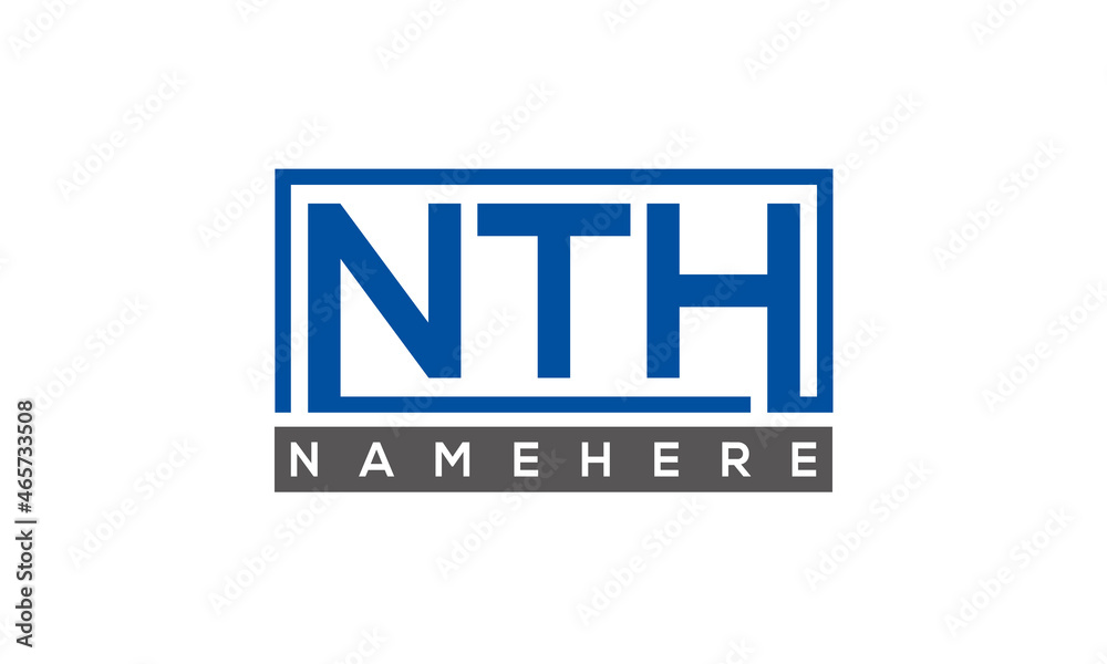 NTH Letters Logo With Rectangle Logo Vector Stock Vector | Adobe Stock