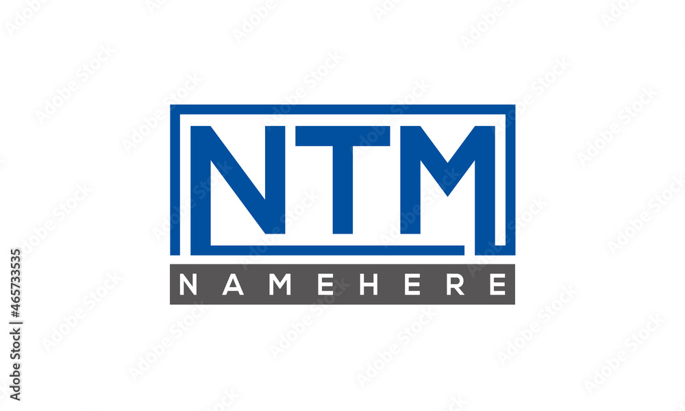 NTM Letters Logo With Rectangle Logo Vector Stock Vector | Adobe Stock