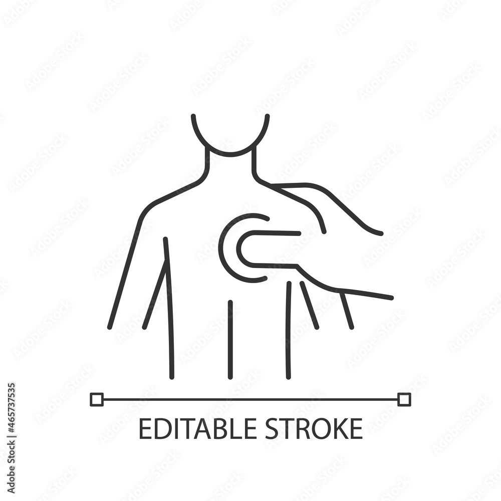 Trigger points massage linear icon. Increase blood circulation ...