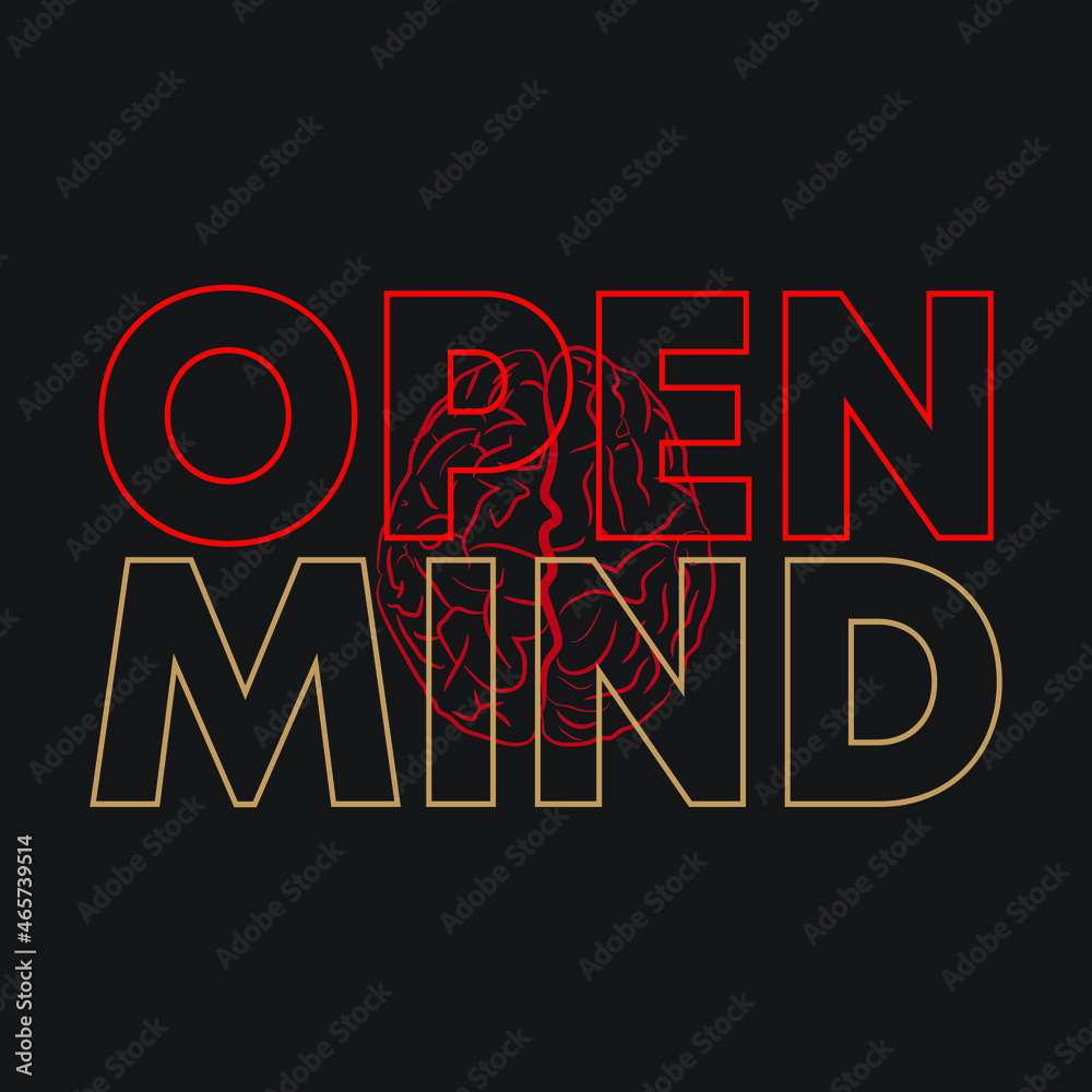 Vetor de Brain t shirt design, open mind, human, brain design, mind do ...