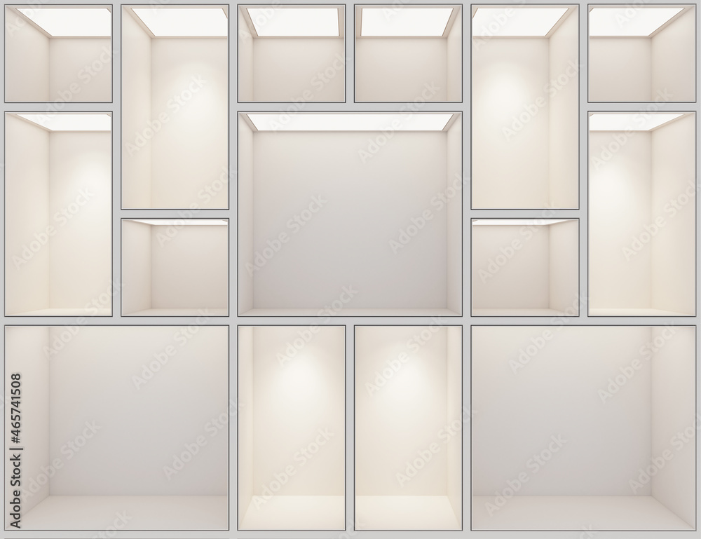 White empty architecture interior space room studio background wall ...