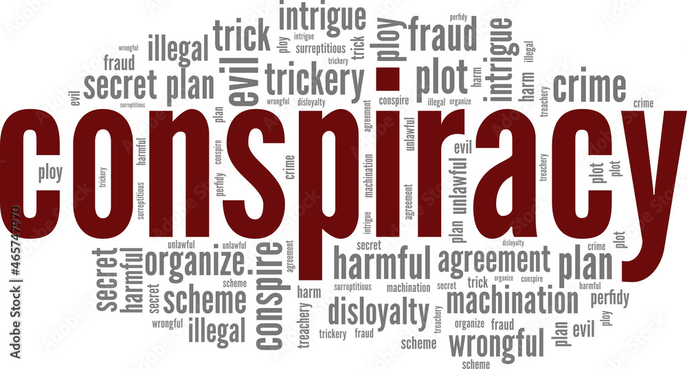 Conspiracy vector illustration word cloud isolated on white background ...