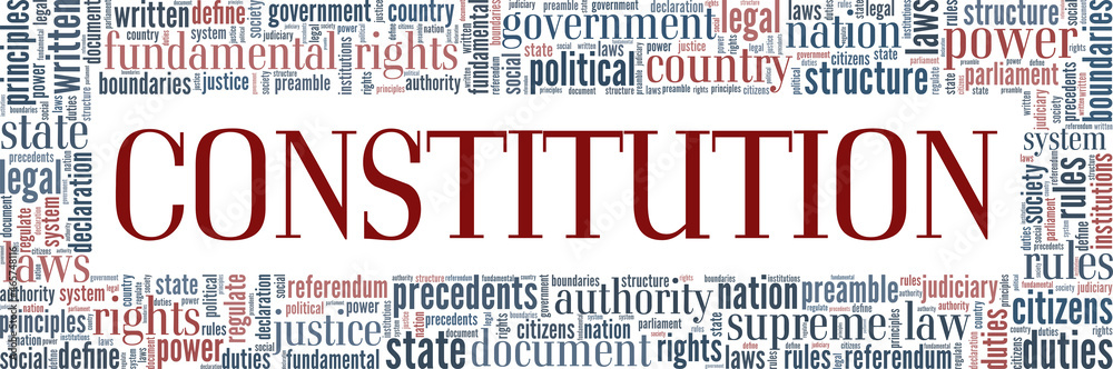 Constitution vector illustration word cloud isolated on white ...