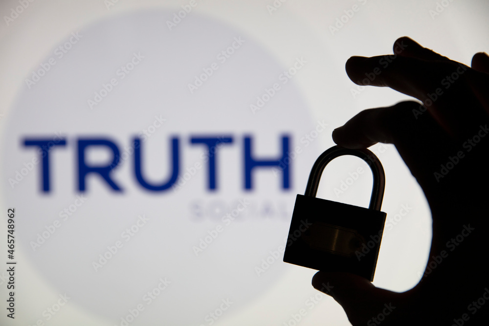 LONDON, UK - May 2021: Truth Social logo, a social network developed by ...