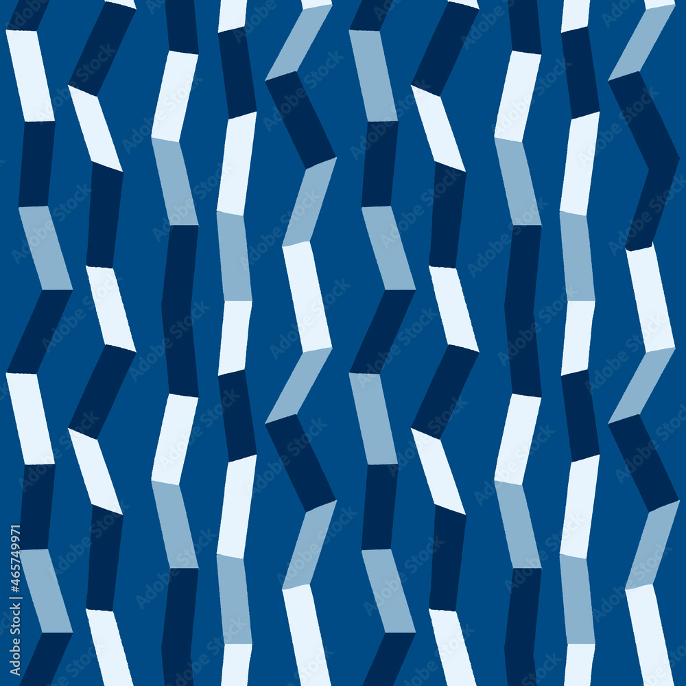 Irregular zig zag with vertical stripes illustration. Contemporary ...