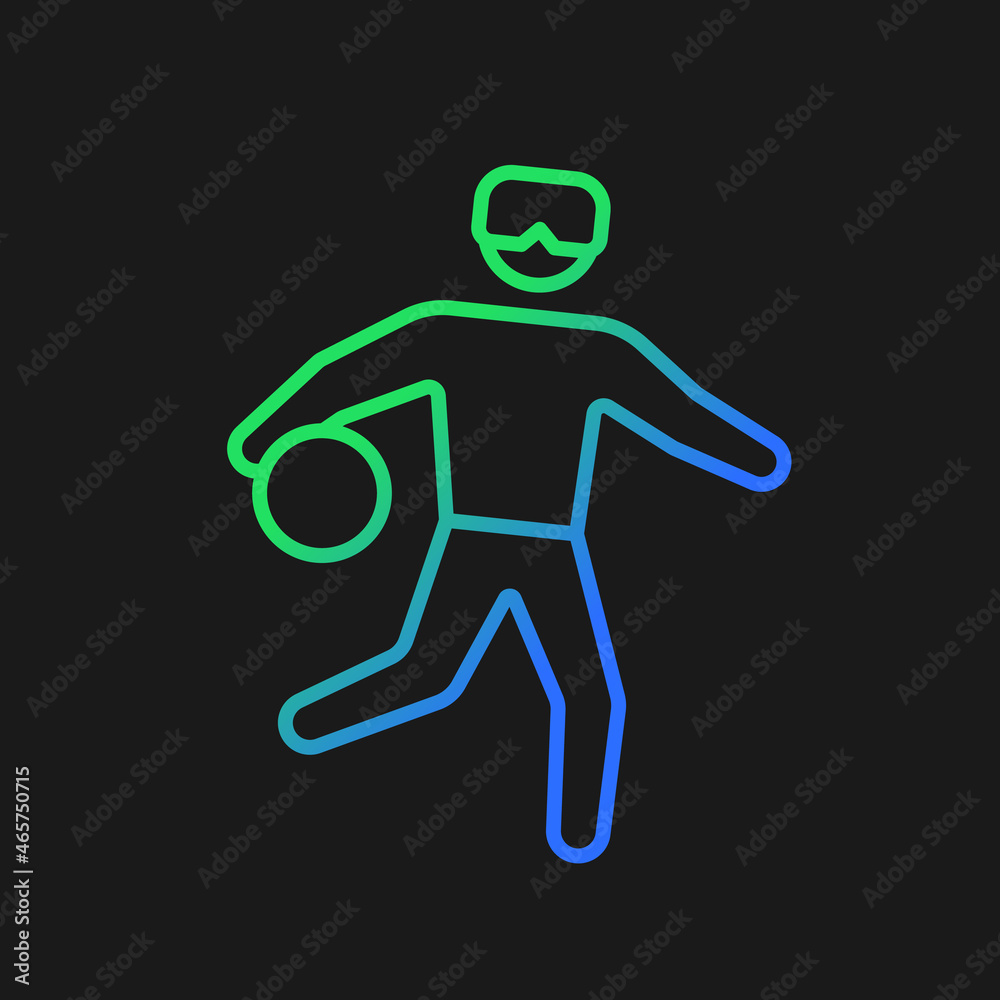 Vecteur Stock Goalball gradient vector icon for dark theme. Team sport ... Vecteur Stock Goalball gradient vector icon for dark theme. Team sport ...