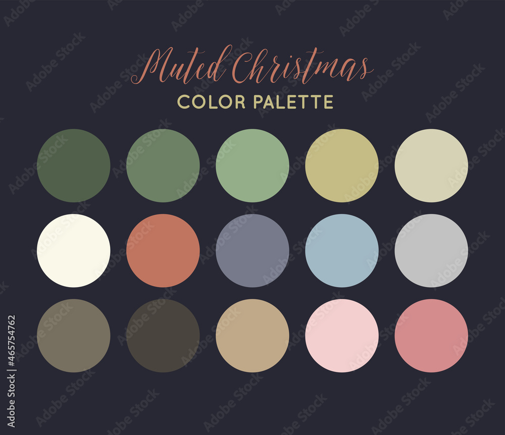 Muted Christmas -color palette vector illustration Stock Vector | Adobe ...