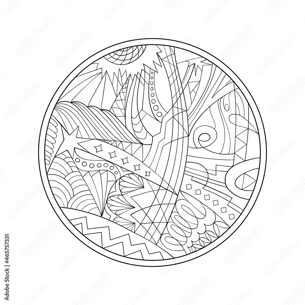 Hand Drawing Vector Illustration Zentangle Coloring page Stock Vector ...