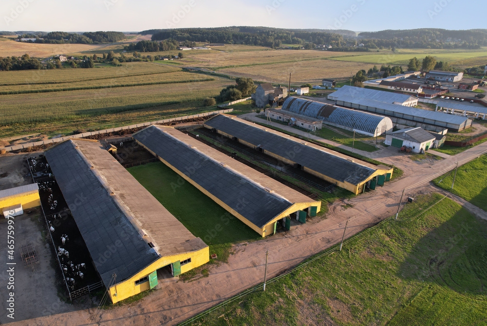 Agricultural Buildings with farm animals. Farm Storage Building with ...