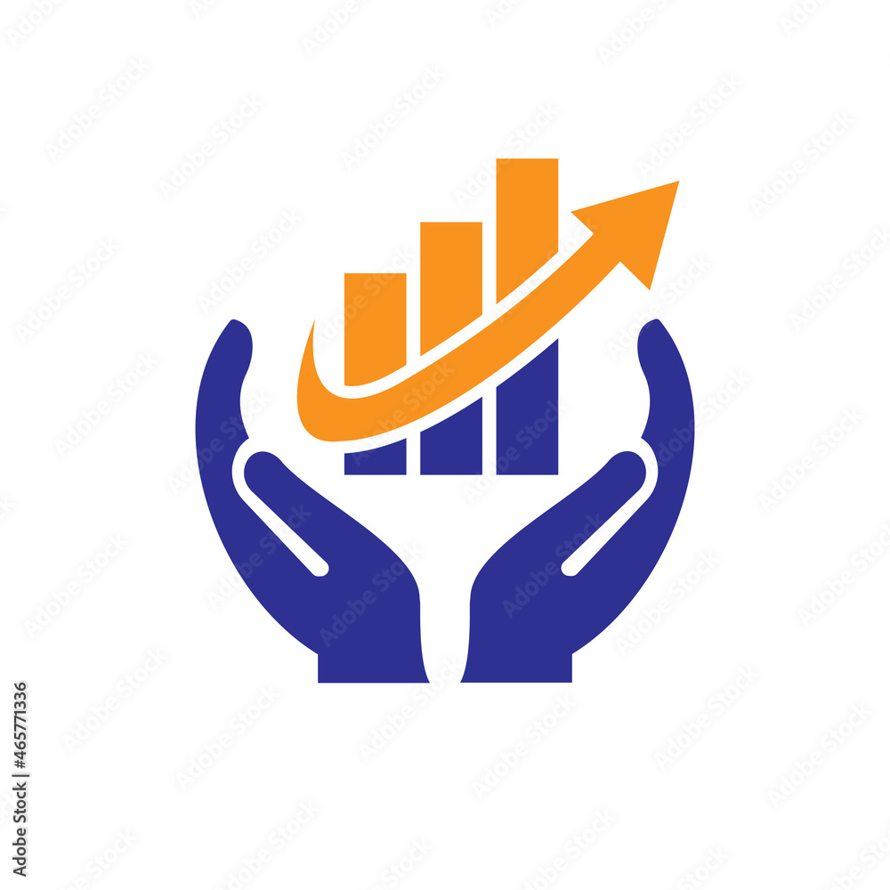 Hand Financial Growth logo design. Financial logo with Hand concept ...