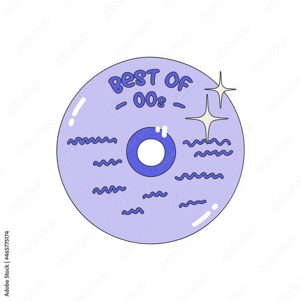 Vecteur Stock A colorful disk icon is a collection of music. Nostalgia ...