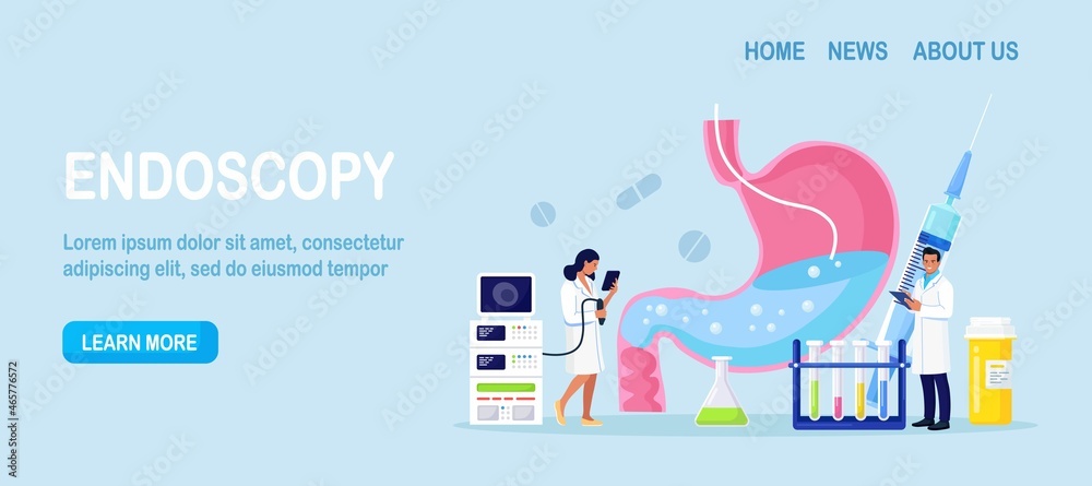 Gastroenterology. Tiny doctors diagnosis of the stomach disease using ...