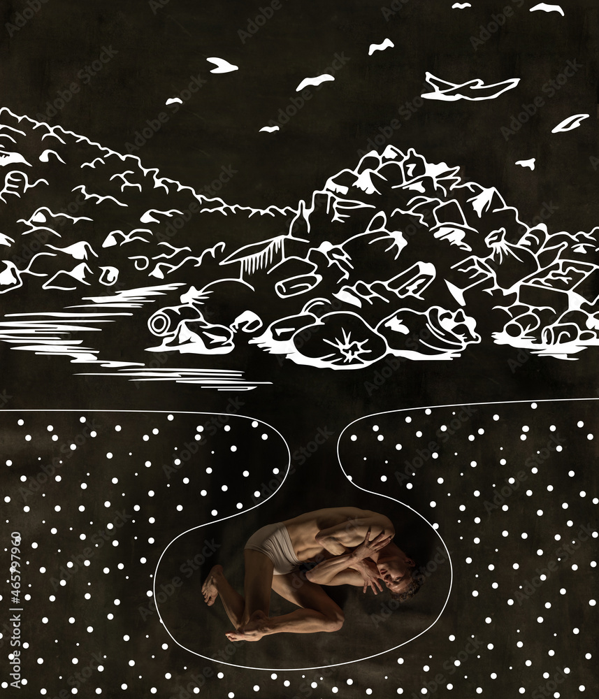 Contemporary art collage, modern creative design. Idea, inspiration ...