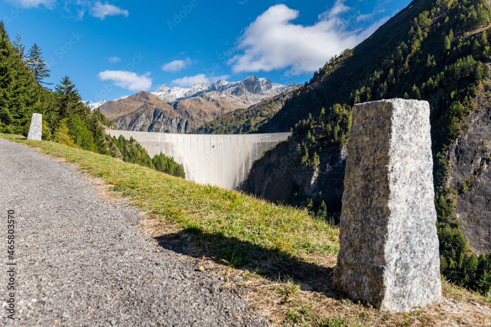Strasse zur Staumauer am Lago di Luzzone Stock Photo | Adobe Stock