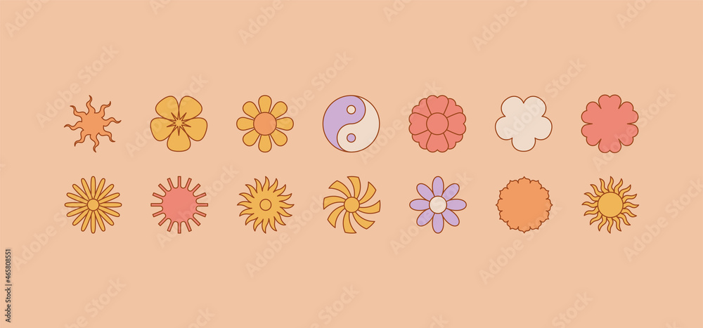 Vector set of design elements and illustrations in simple linear style ...
