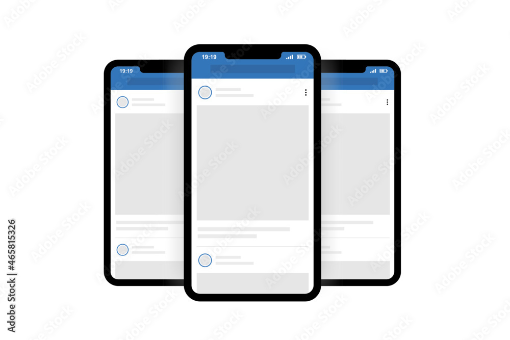Realistic phone presentation with interface. Smartphone with UI, UX ...