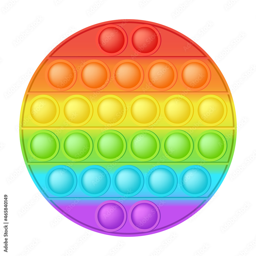 Popit figure circle as a fashionable silicon toy for fidgets. Addictive ...