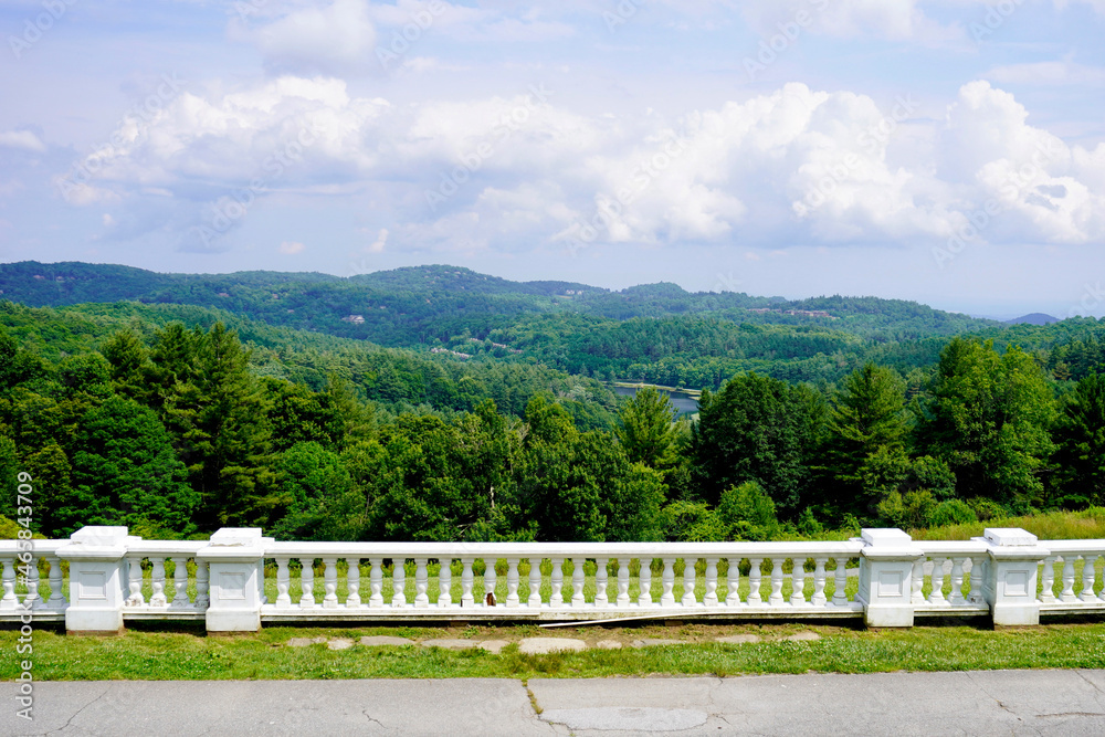 Bass Lake at Moses Cone Memorial Park on Blue Ridge Parkway, an ...