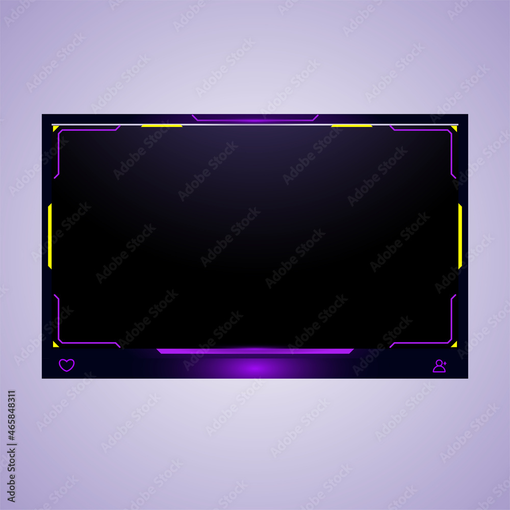 Twitch Stream facecam border for live gamer Stock Vector | Adobe Stock