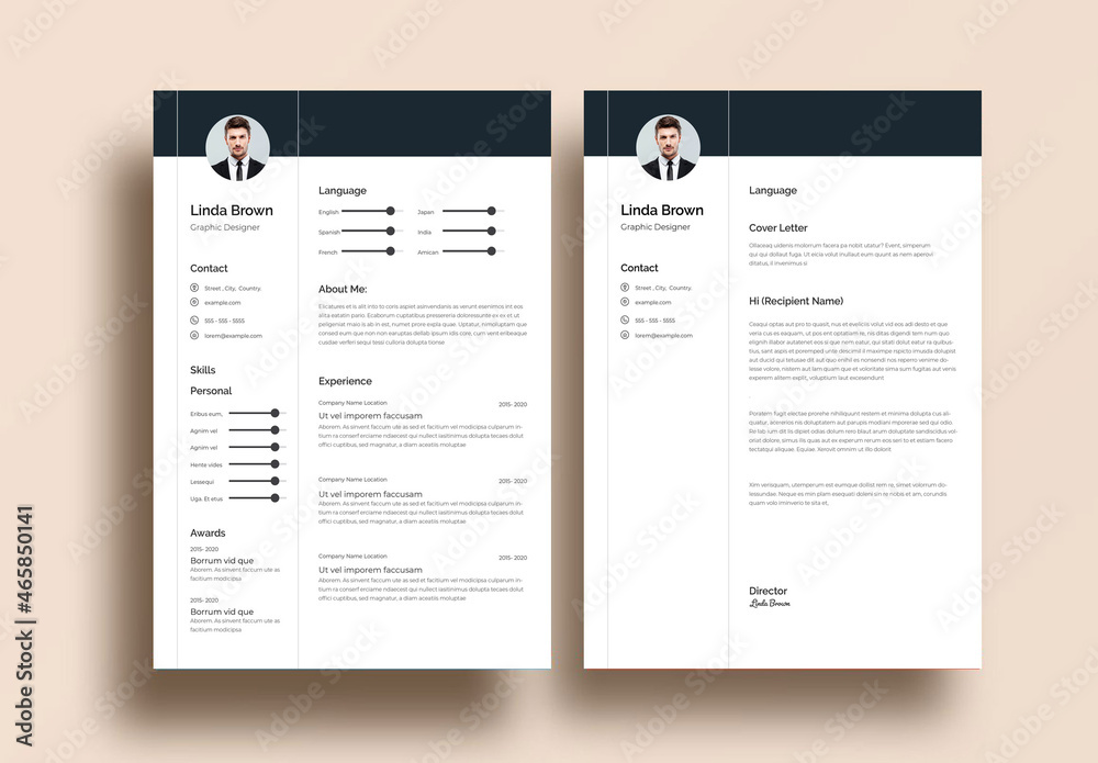Clean Resume Layout Stock Template | Adobe Stock