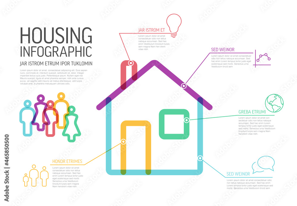 Thick Line Housing Infographic Template for Real Estate Agency Stock ...
