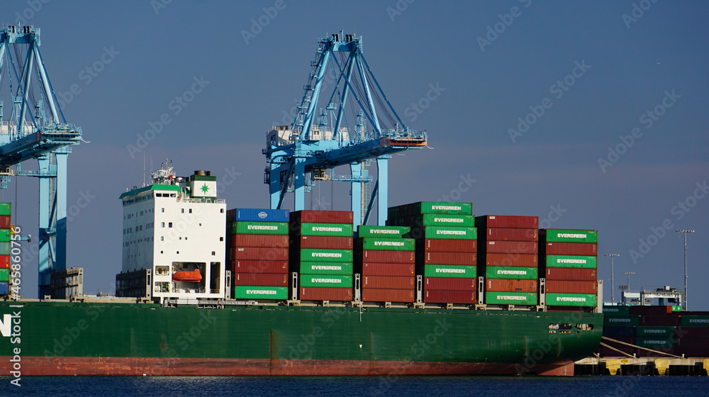 Los Angeles, California USA - October 13, 2018: Aft end of a large ...
