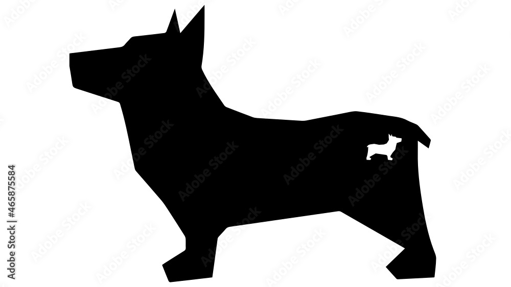 corgi dog silhouette Stock Vector | Adobe Stock