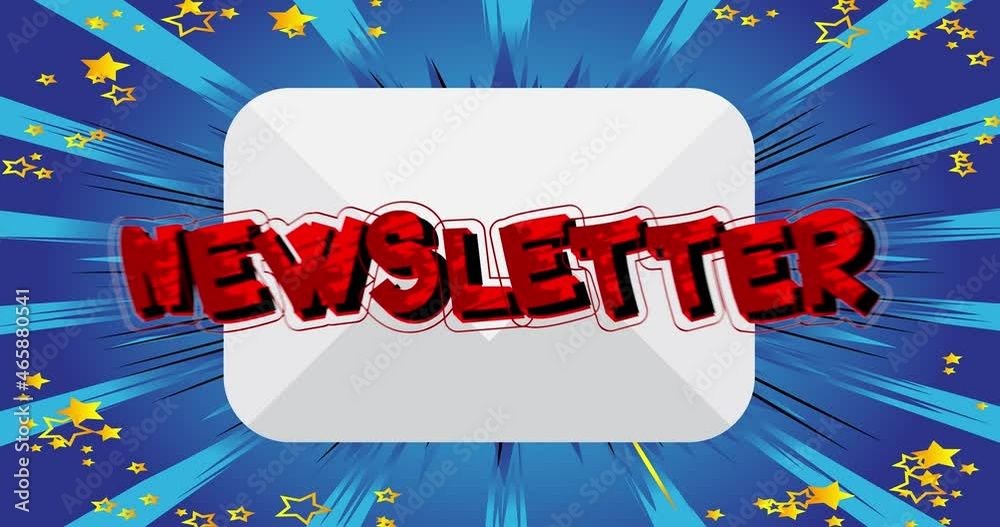 Sending newsletter on internet. Motion poster. 4k animated Comic book ...