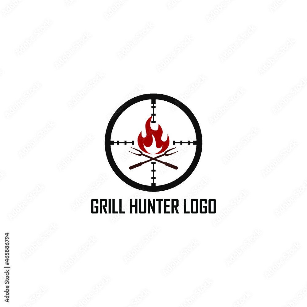 Grill Hunter Logo applied for the grill and barbeque logo design ...