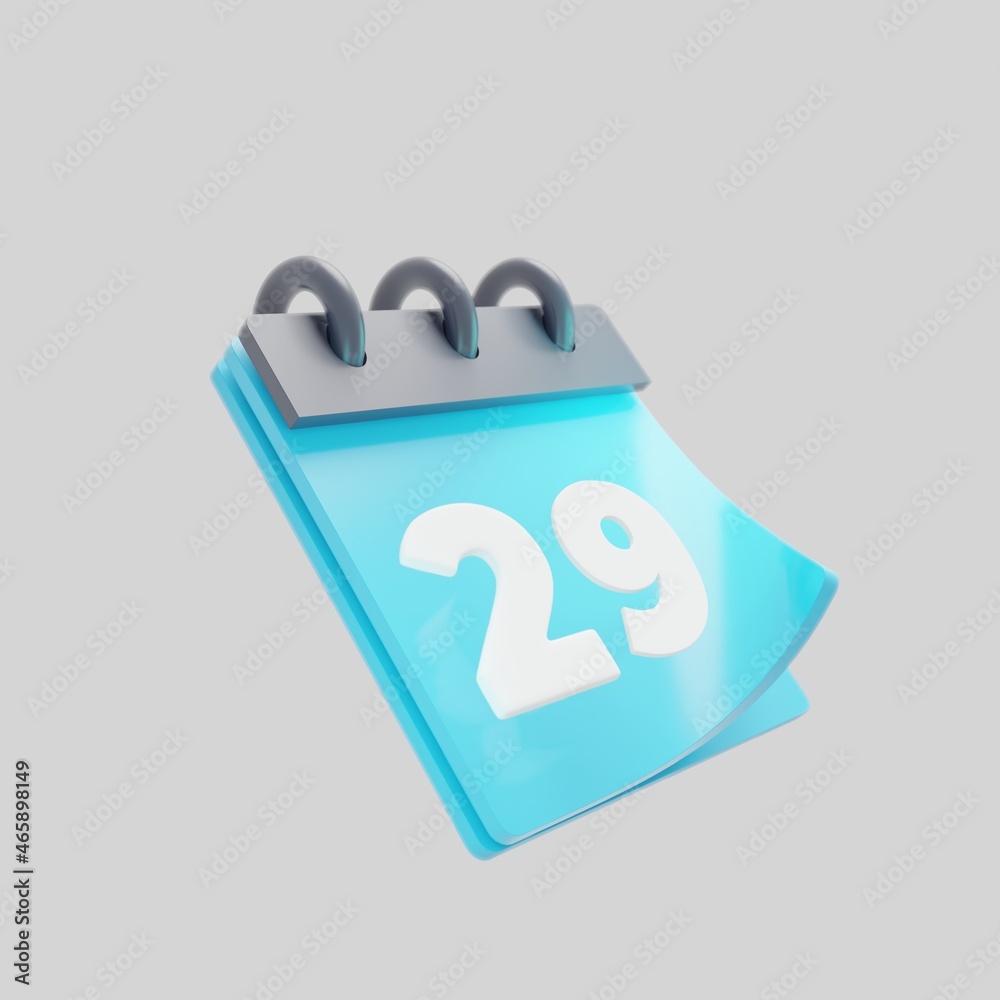 3d visualization, blue calendar icon with event date, infographics ...