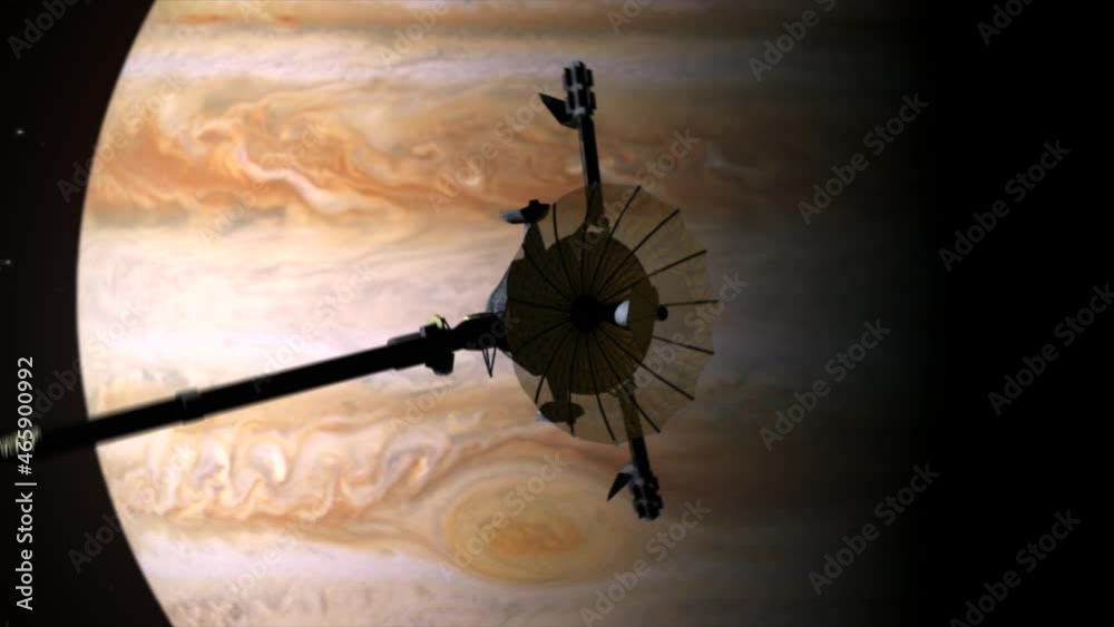 Dramatic 3D CGI animated render of the Galileo orbiter spacecraft in ...
