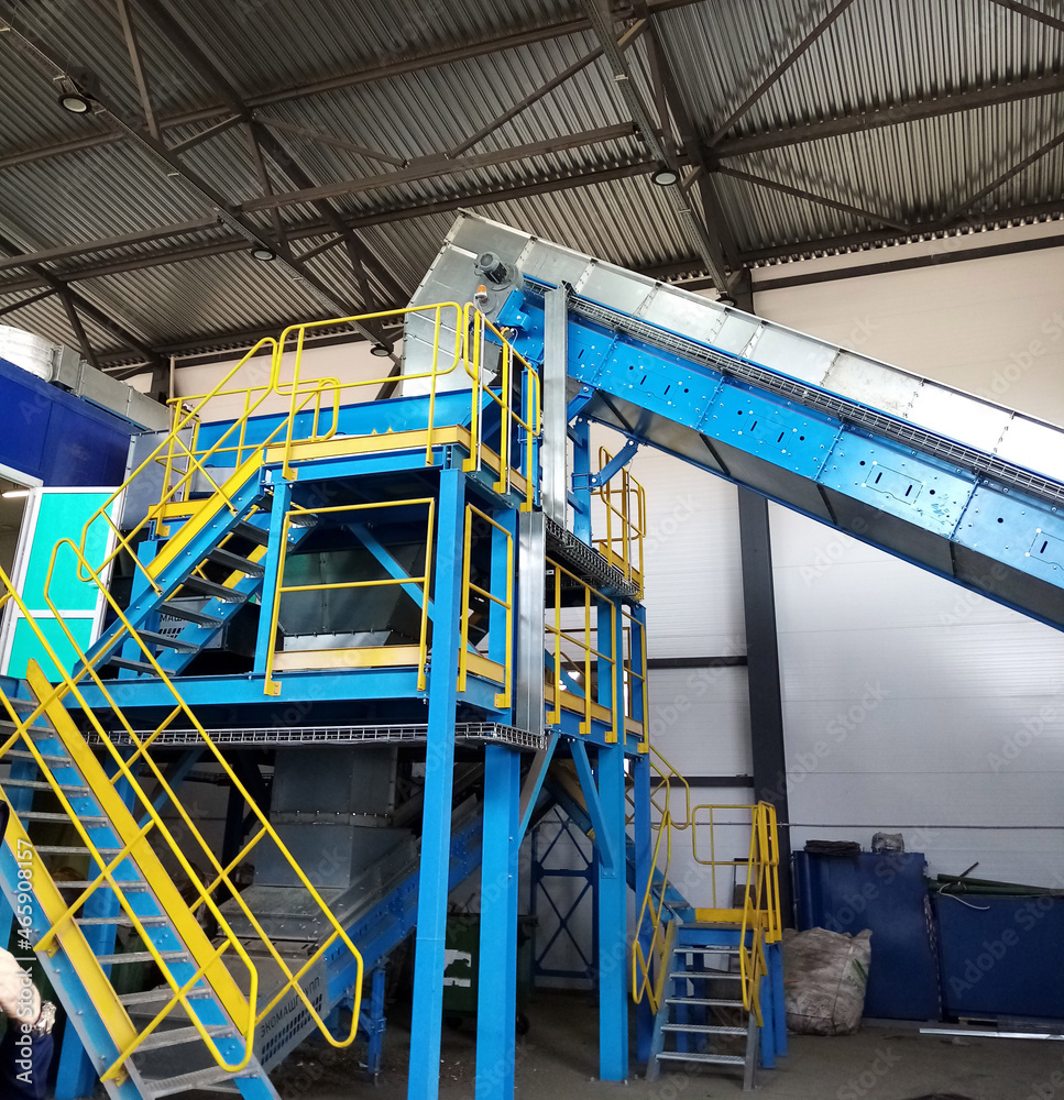 Waste recycling station. Waste sorting. Separate garbage collection ...