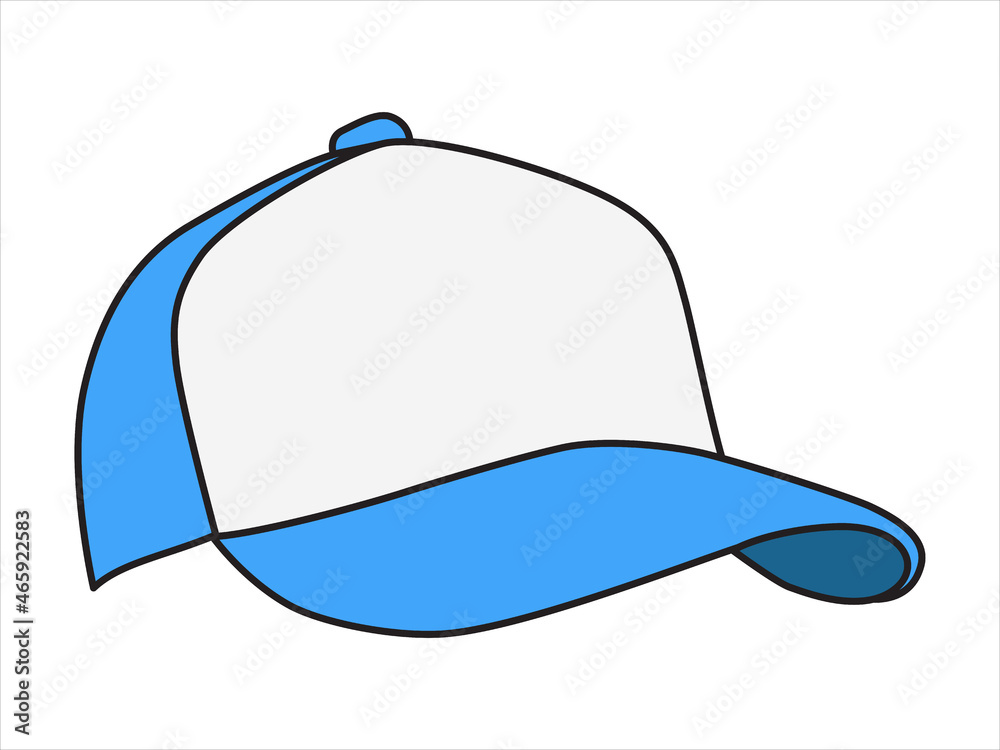 Blue baseball cap in angles view front. Mockup baseball cap for design ...