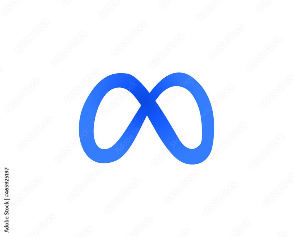 infinity symbol blue- meta - gradient standard - isolated - vector ...