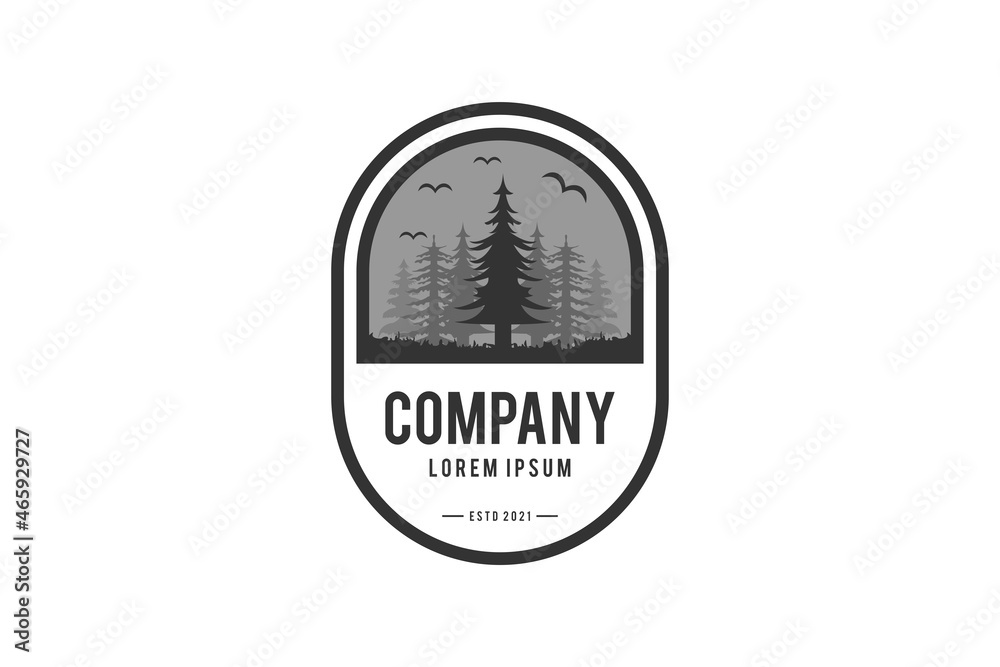 Forest logo designs, silhouette park adventure Stock Vector | Adobe Stock