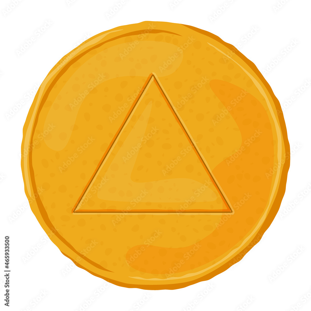 Vector Dalgona Korean traditional sugar candies with a triangle pattern ...