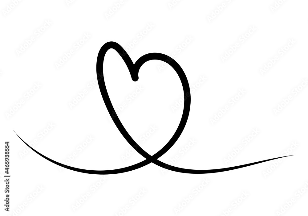 Icono negro de corazón hecho con trazo. Stock Vector | Adobe Stock