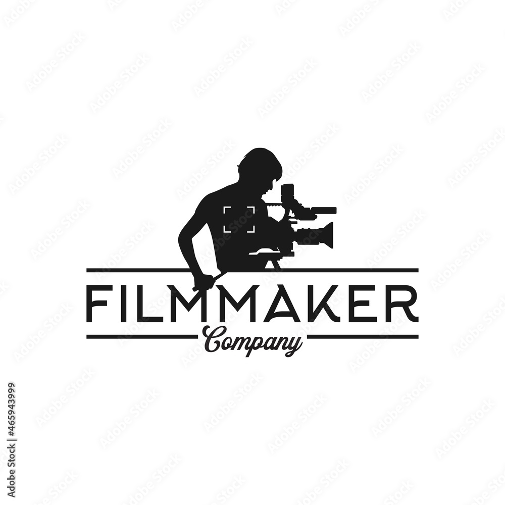 Cameraman Logo For Filmmaking Production Inspiration Design Stock ...