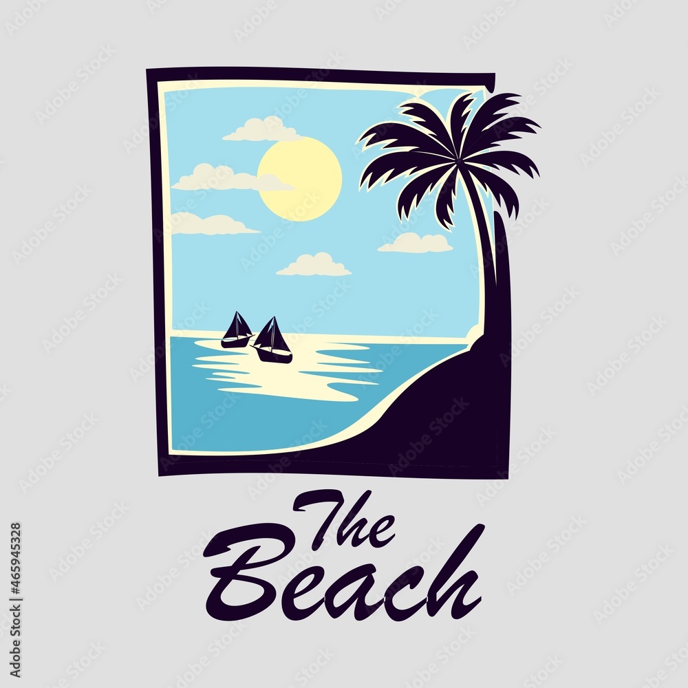 Beach logo. Travel logo. The beach. Vector illustration design for ...