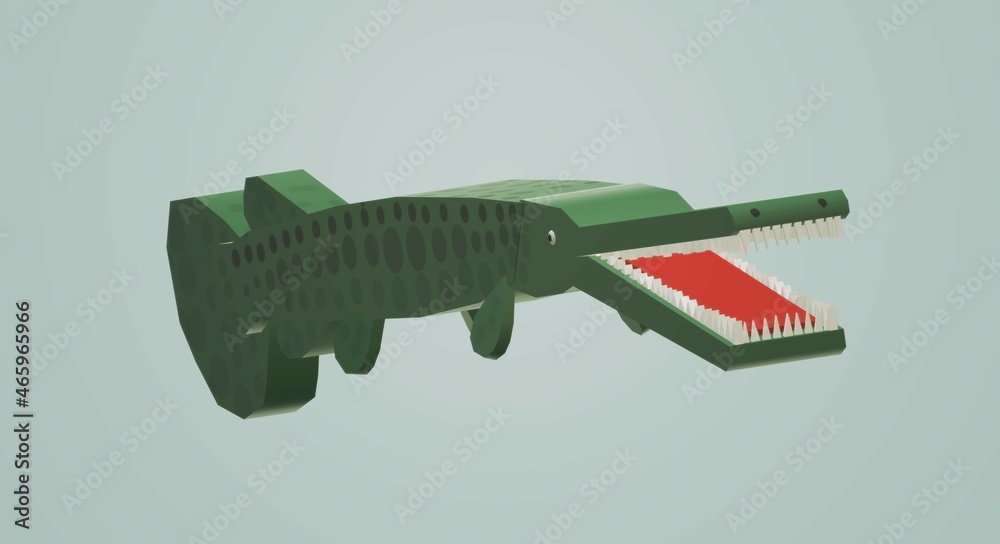 alligator fish gar cartoon front image Stock Illustration | Adobe Stock